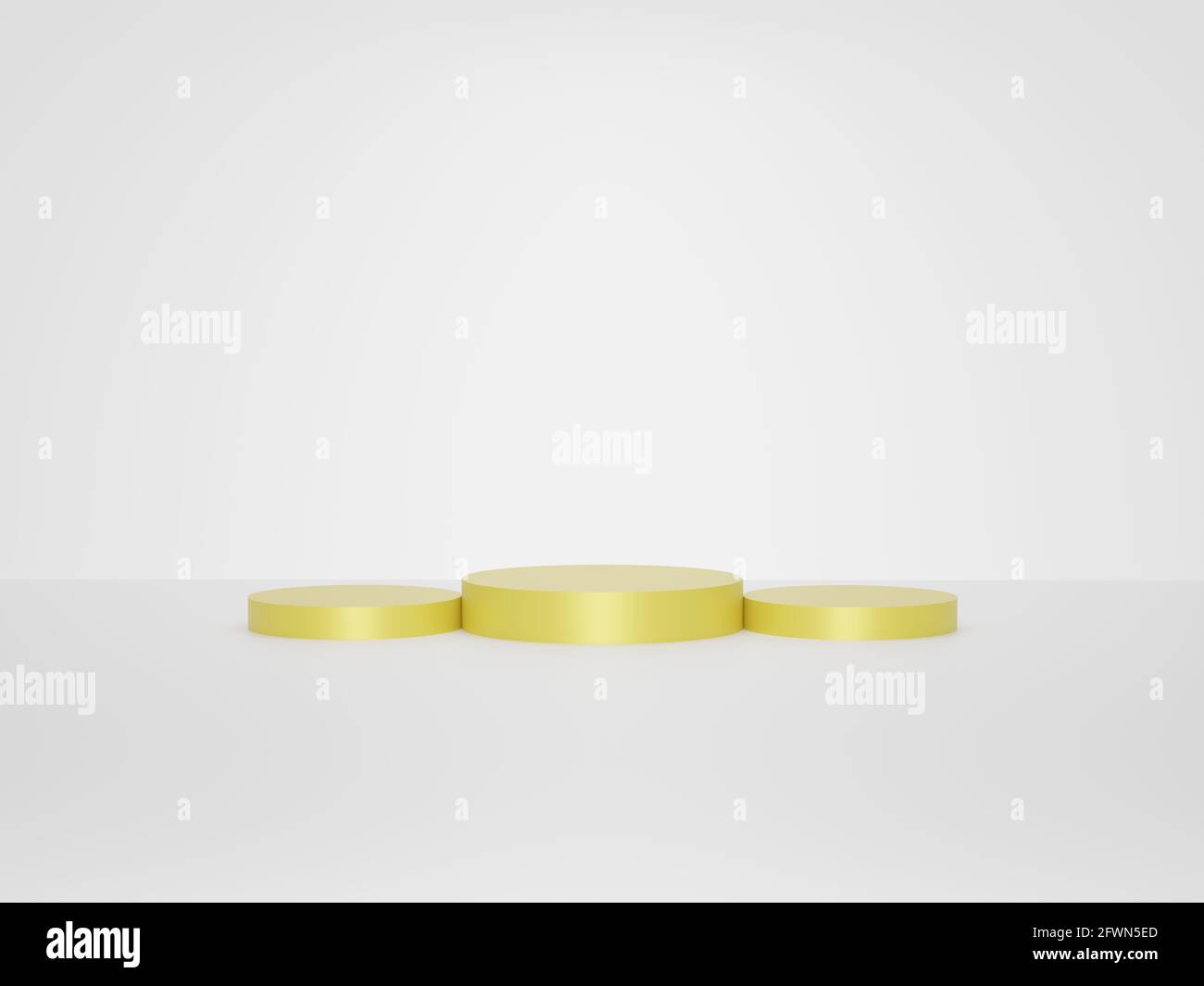 Gold medal podium on blue background . Empty pedestal for award ...