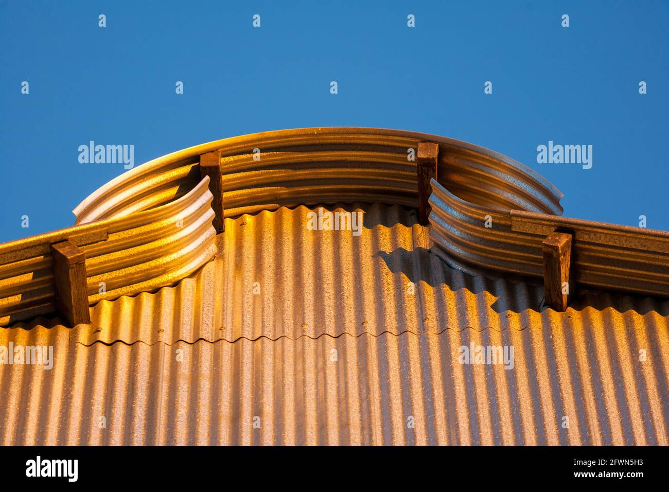 corrugated iron building very versatile material Stock Photo - Alamy