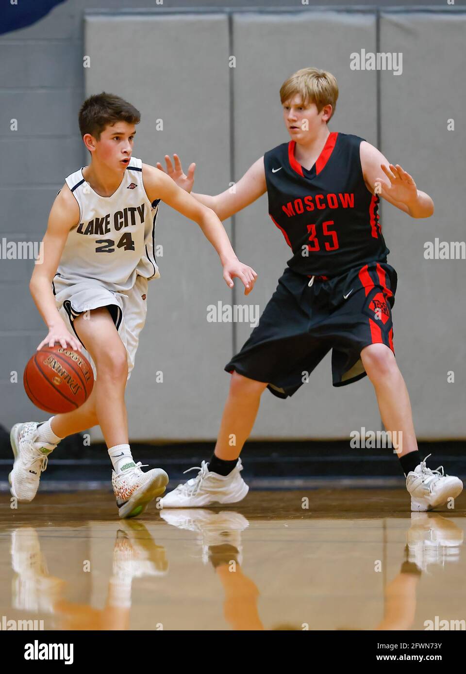 Freshmen basketball action with Moscow vs Lake City High School in ...