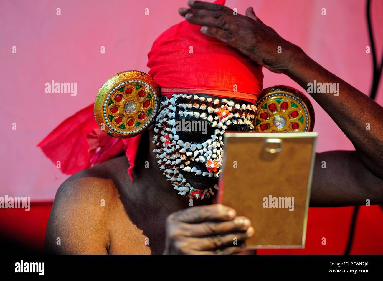 Mudijettu ritual theater from kerala temples hi-res stock photography ...