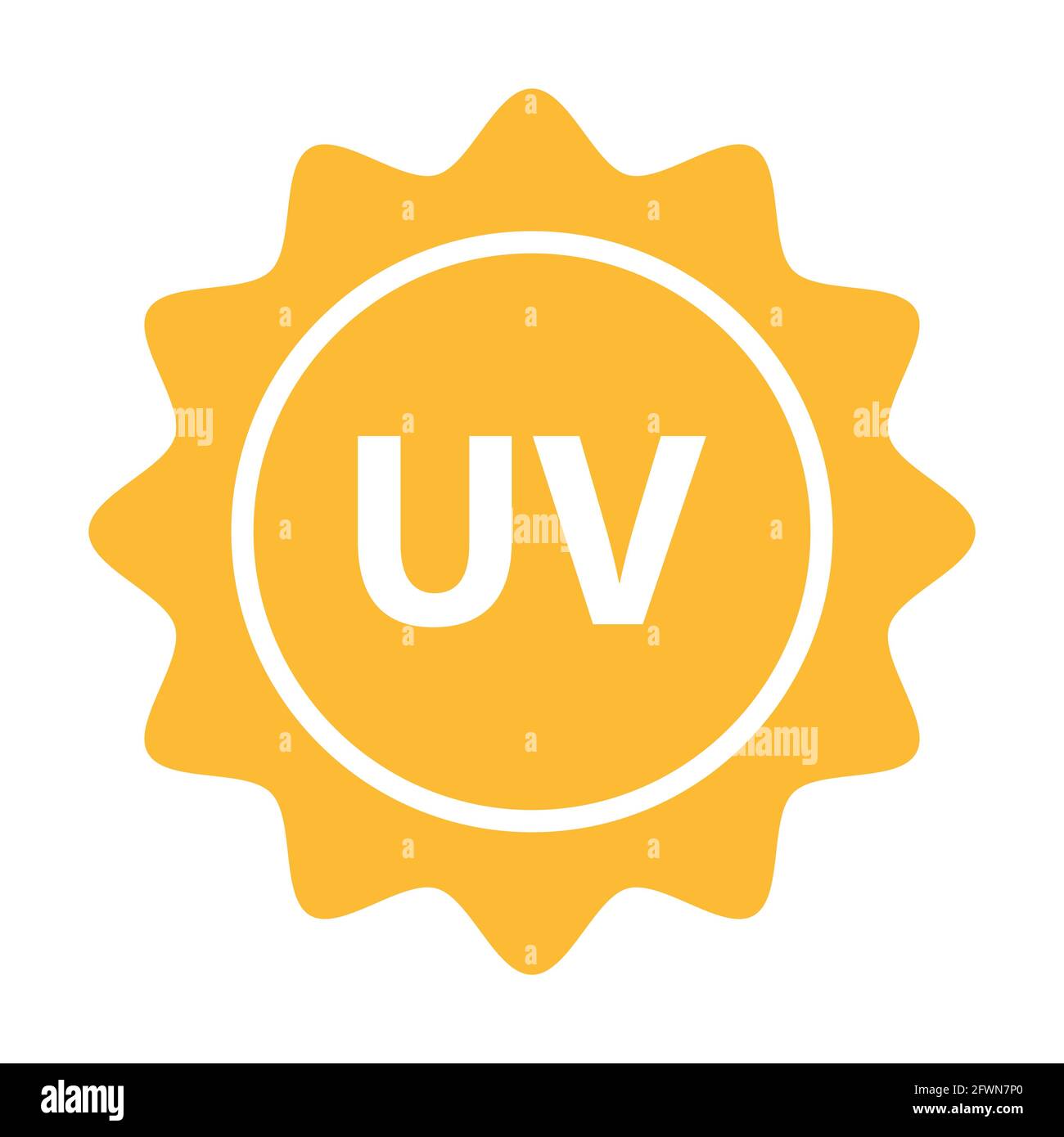 UV radiation icon vector solar ultraviolet light symbol for graphic ...