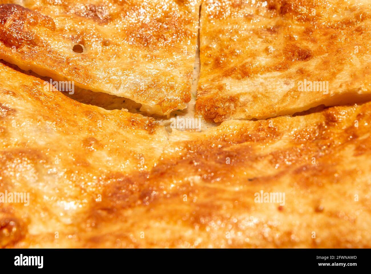Chopped flatbread with minced meat This popular national Karachai ...