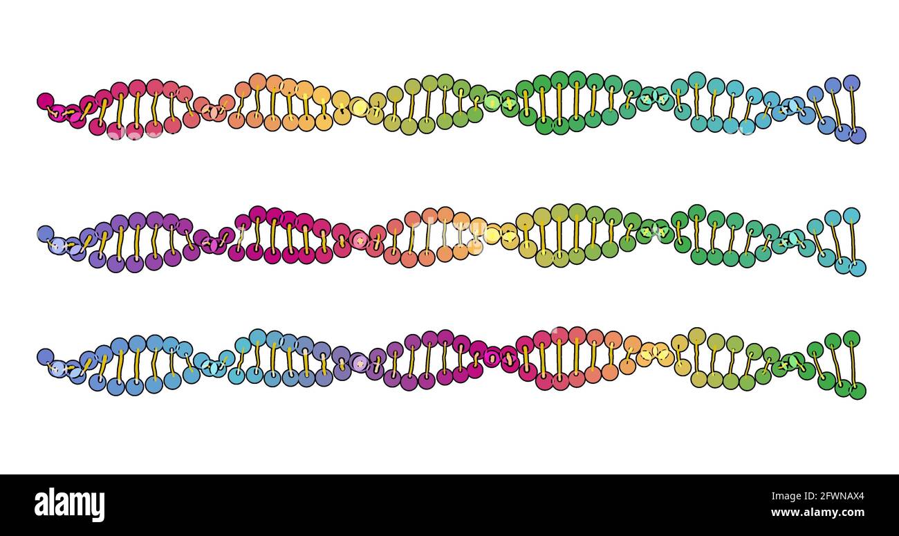 color visualization of DNA analysis isolated on white background 3d ...