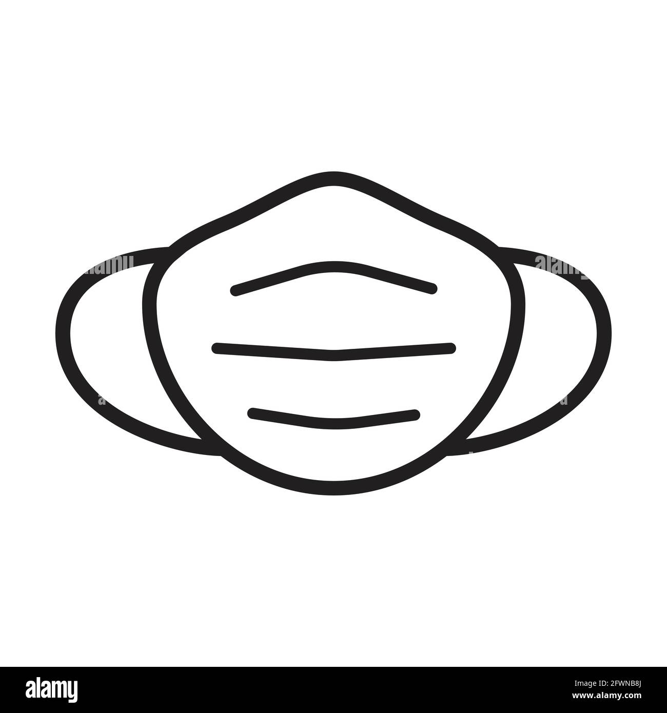 Medical mask outline icon vector isolate on white background for ...