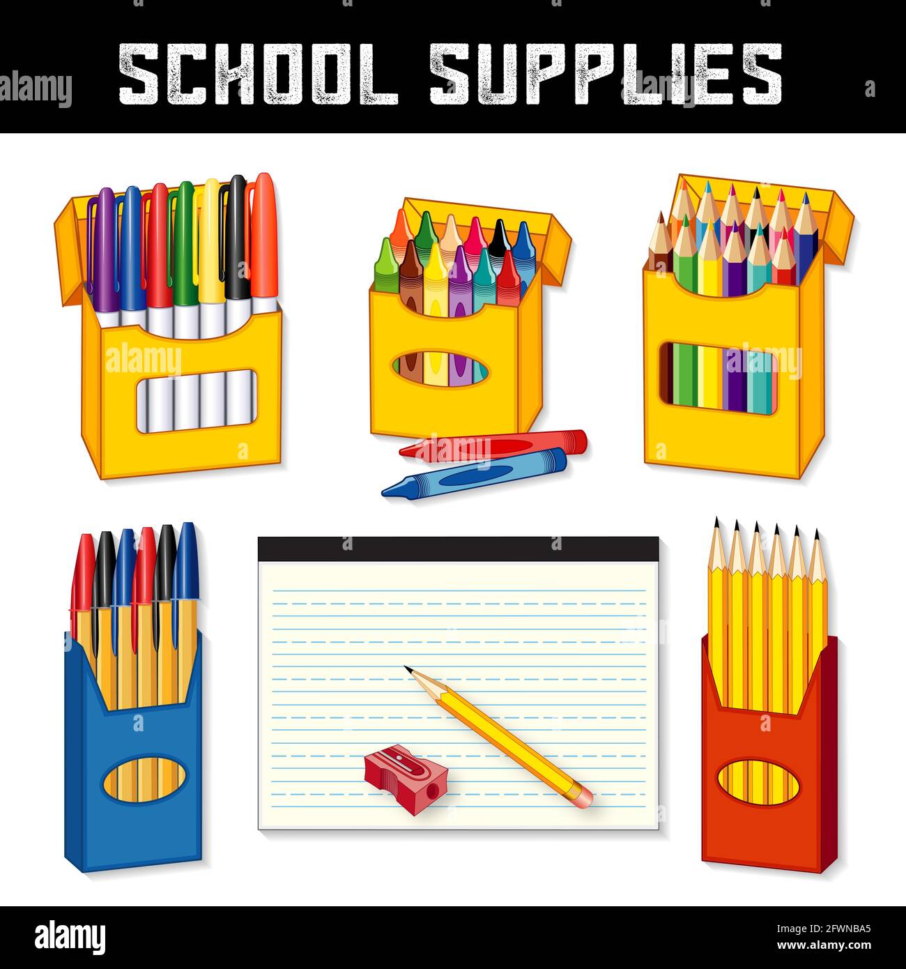 Colored Pencils Paper And Clip Art