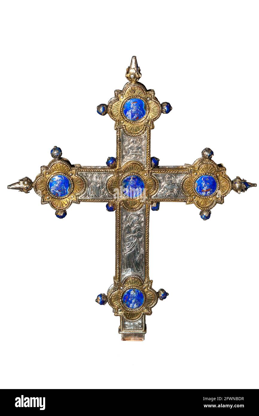 ornate altar cross from Italy possibly Franciscan 1500 ad Stock Photo ...