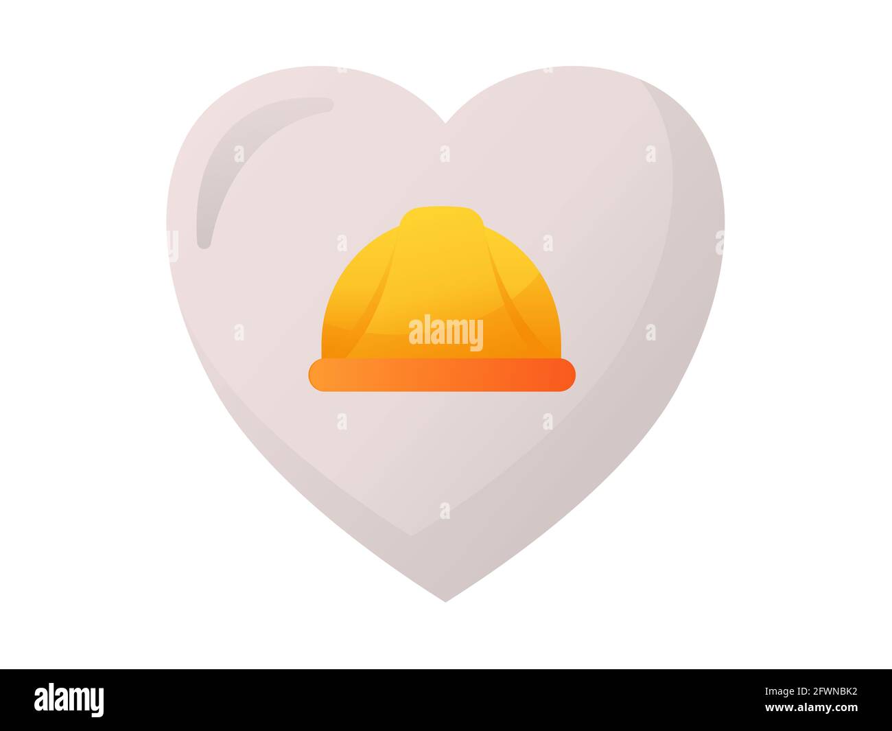 labour day support love heart single isolated icon with smooth style ...
