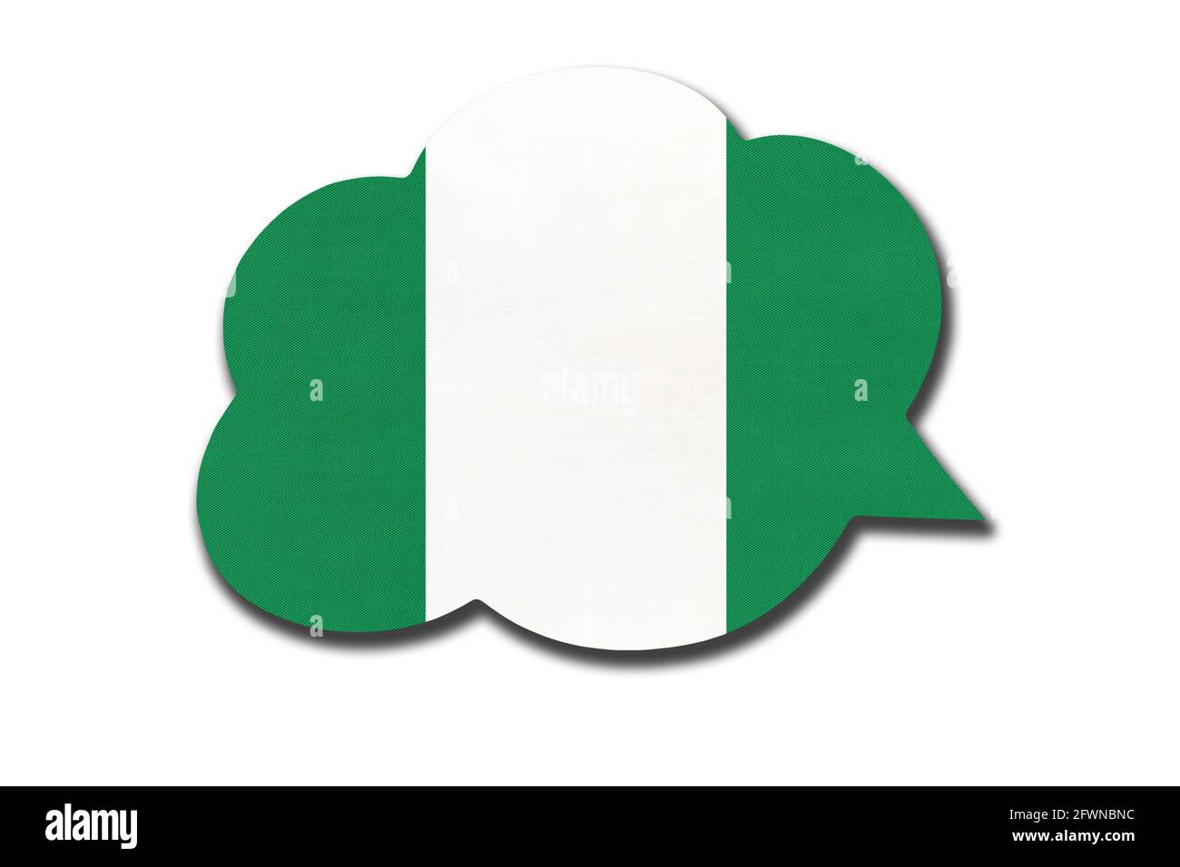 3d speech bubble with Nigerian national flag isolated on white ...