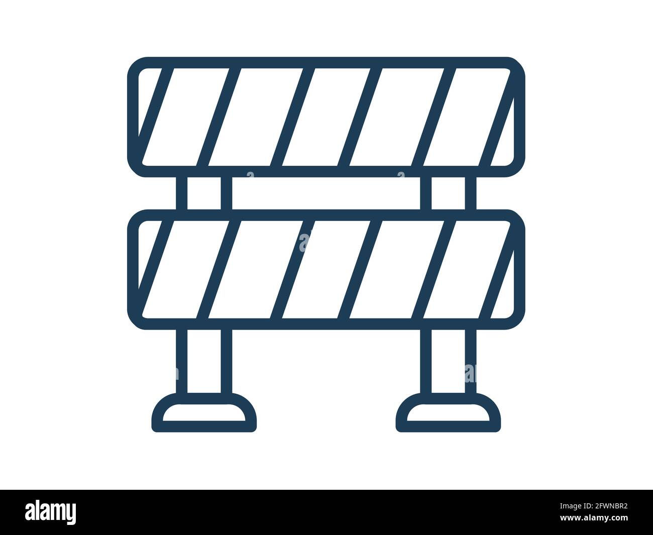 barrier road blockade single icon white isolated with outline style ...