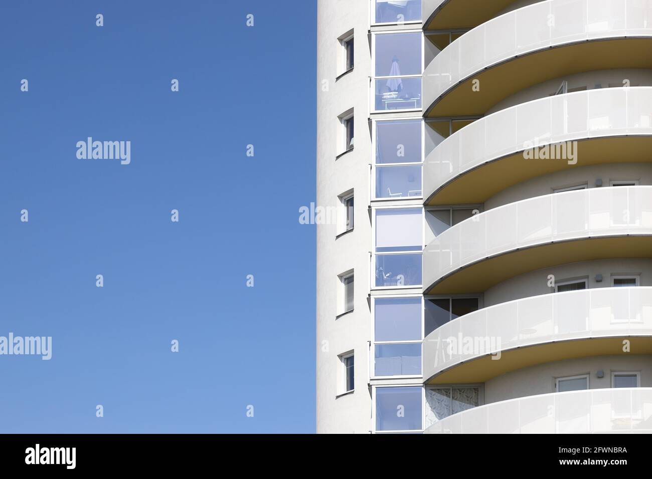 Close-up view of a modern mulistorey apartment building Stock Photo - Alamy