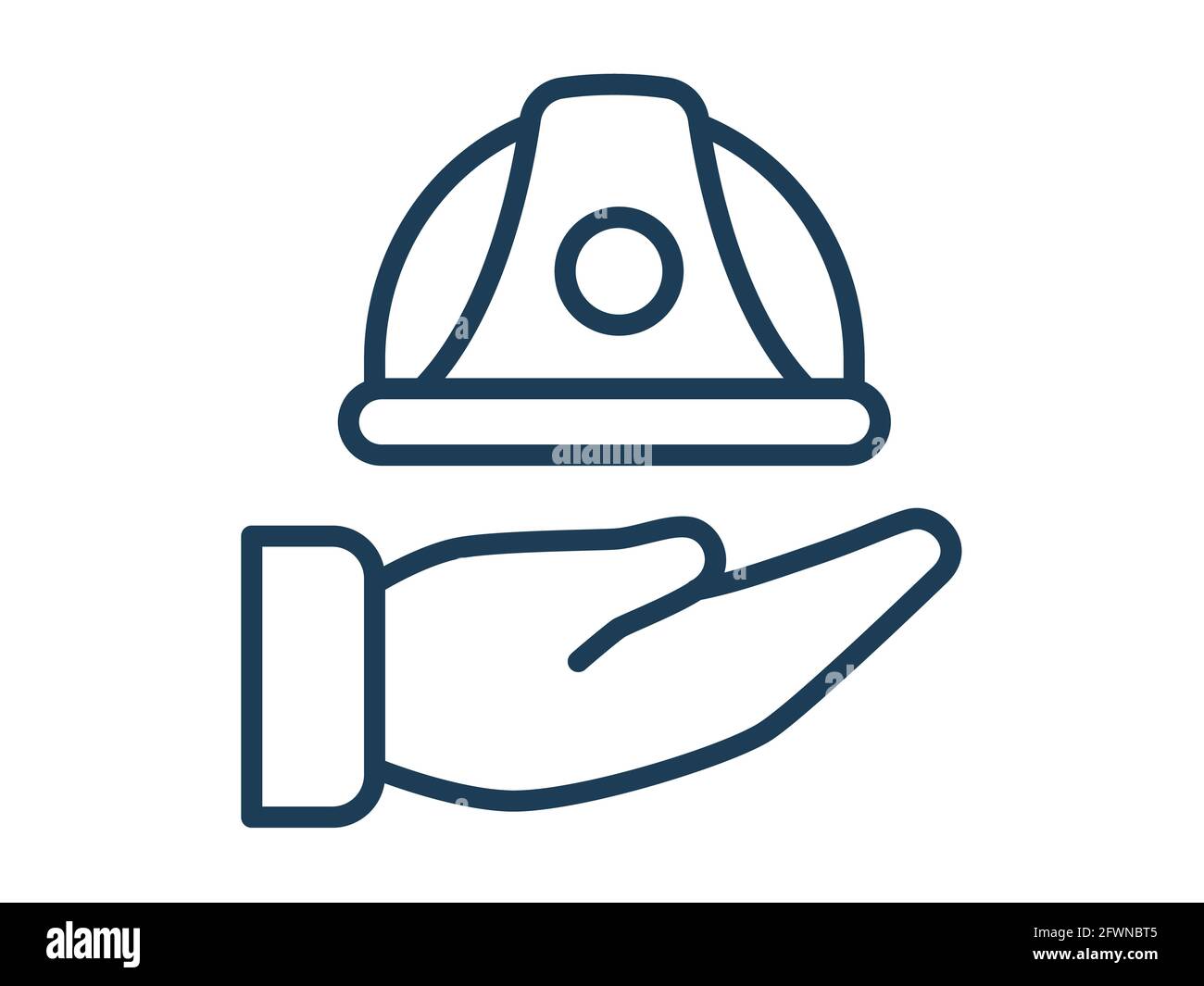 hand helmet single icon white isolated background with outline style ...