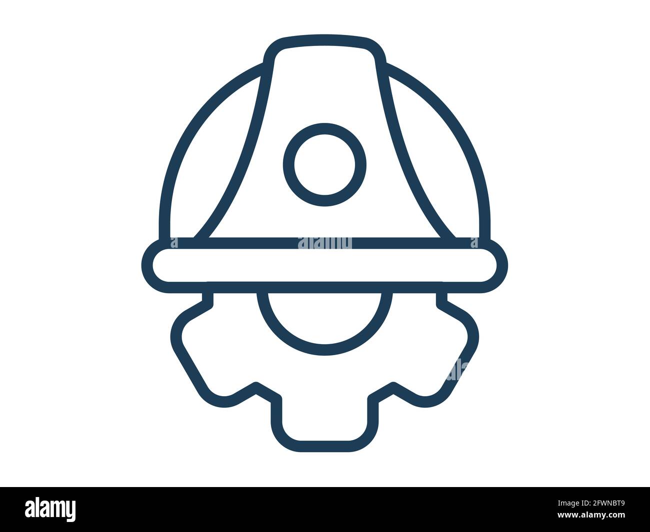 gear helmet single icon white isolated background with outline style ...