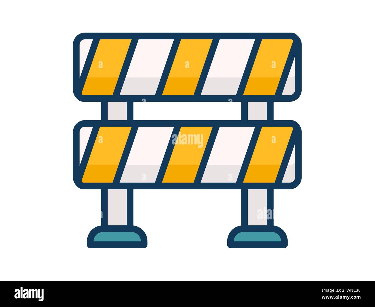 barrier road blockade single isolated icon with filled line style ...