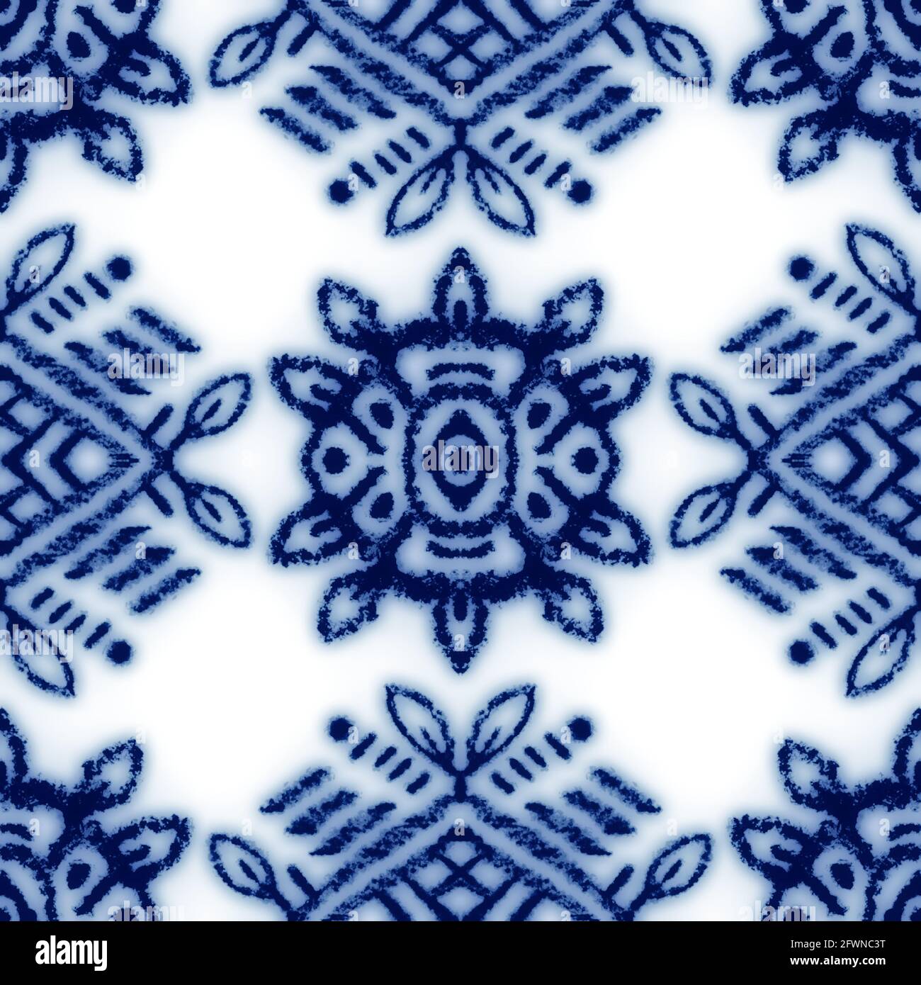 Seamless classic blue and white ceramic design Stock Photo - Alamy