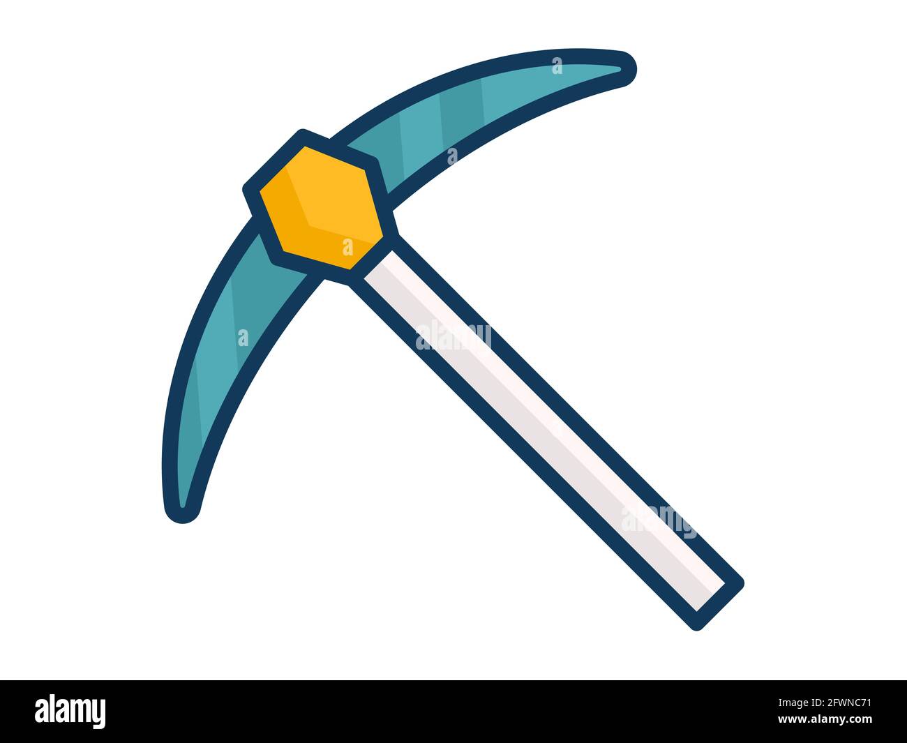 mining axe hammer single isolated icon with filled line style vector ...