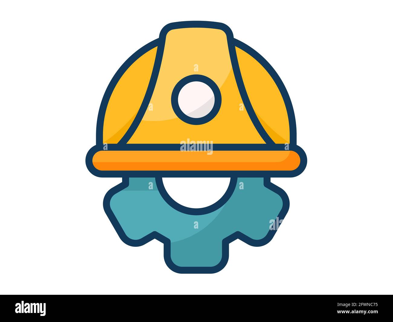 gear helmet single isolated icon with filled line style vector ...