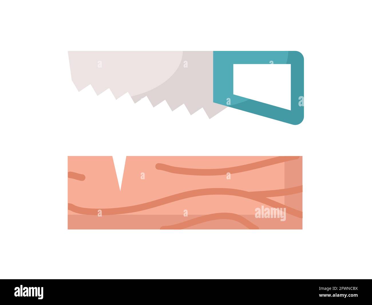 saw wood cut tool single isolated icon with flat style vector ...