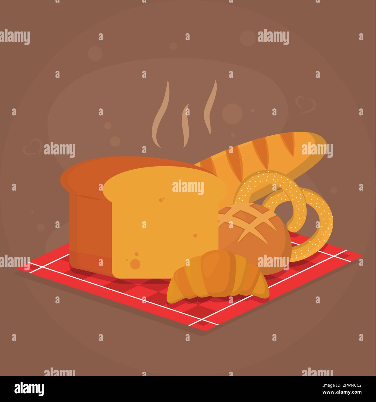 hot breads illustration on background Stock Vector Image & Art - Alamy