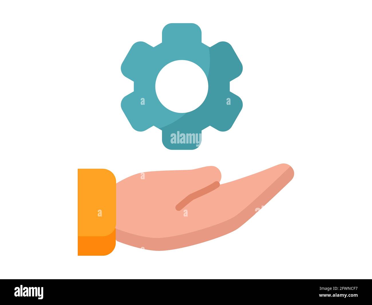 hand gear single isolated icon with flat style vector illustration ...