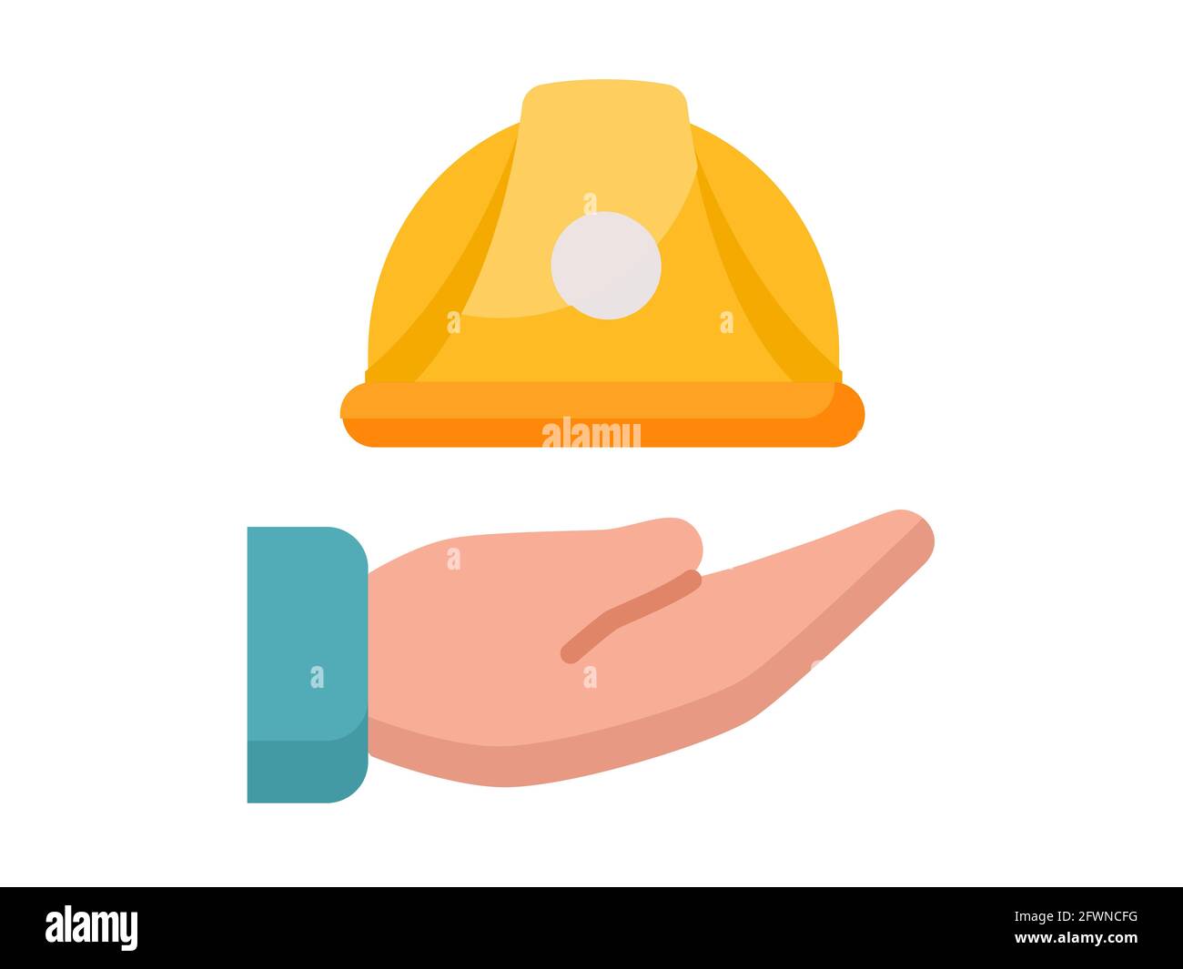 hand helmet single isolated icon with flat style vector illustration ...