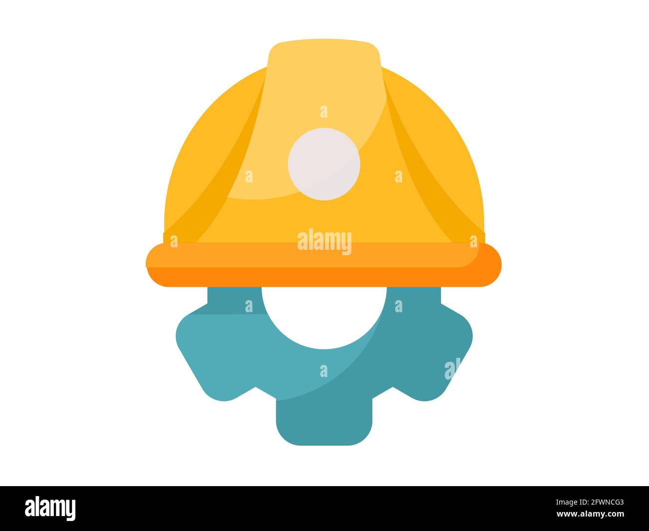 gear helmet single isolated icon with flat style vector illustration ...
