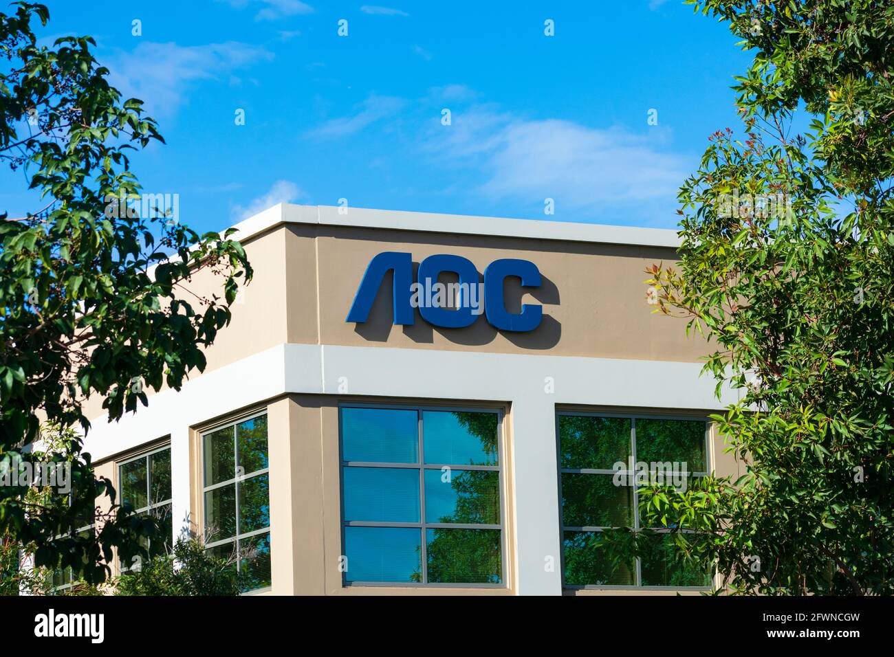 AOC sign logo on Envision Peripherals headquarters - Milpitas ...