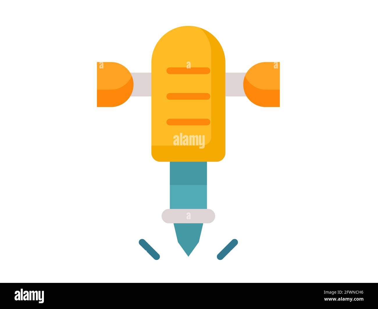 jack hammer single isolated icon with flat style vector illustration ...