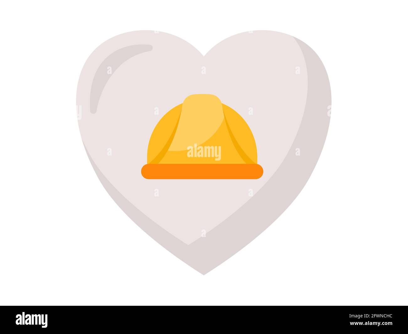 labour day support love heart single isolated icon with flat style ...