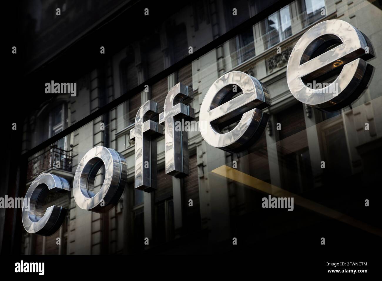 Hot coffee symbol in window hi-res stock photography and images - Alamy