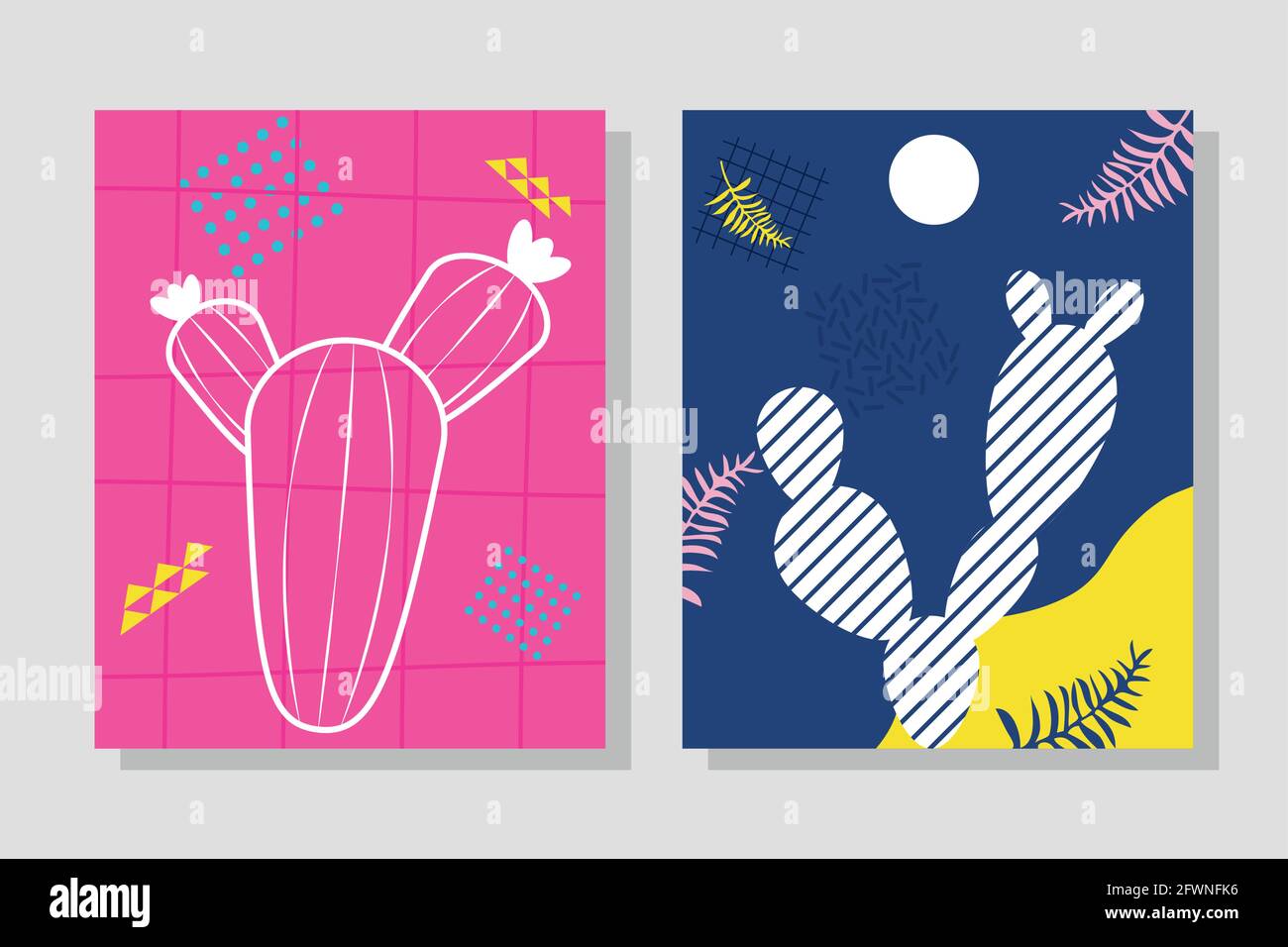 colorful cactus plants designs set Stock Vector Image & Art - Alamy