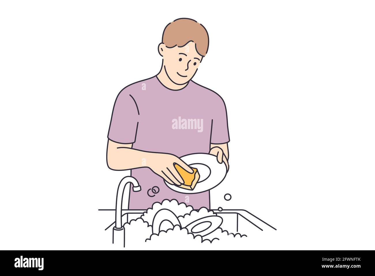 Dirty dishes house Stock Vector Images - Alamy