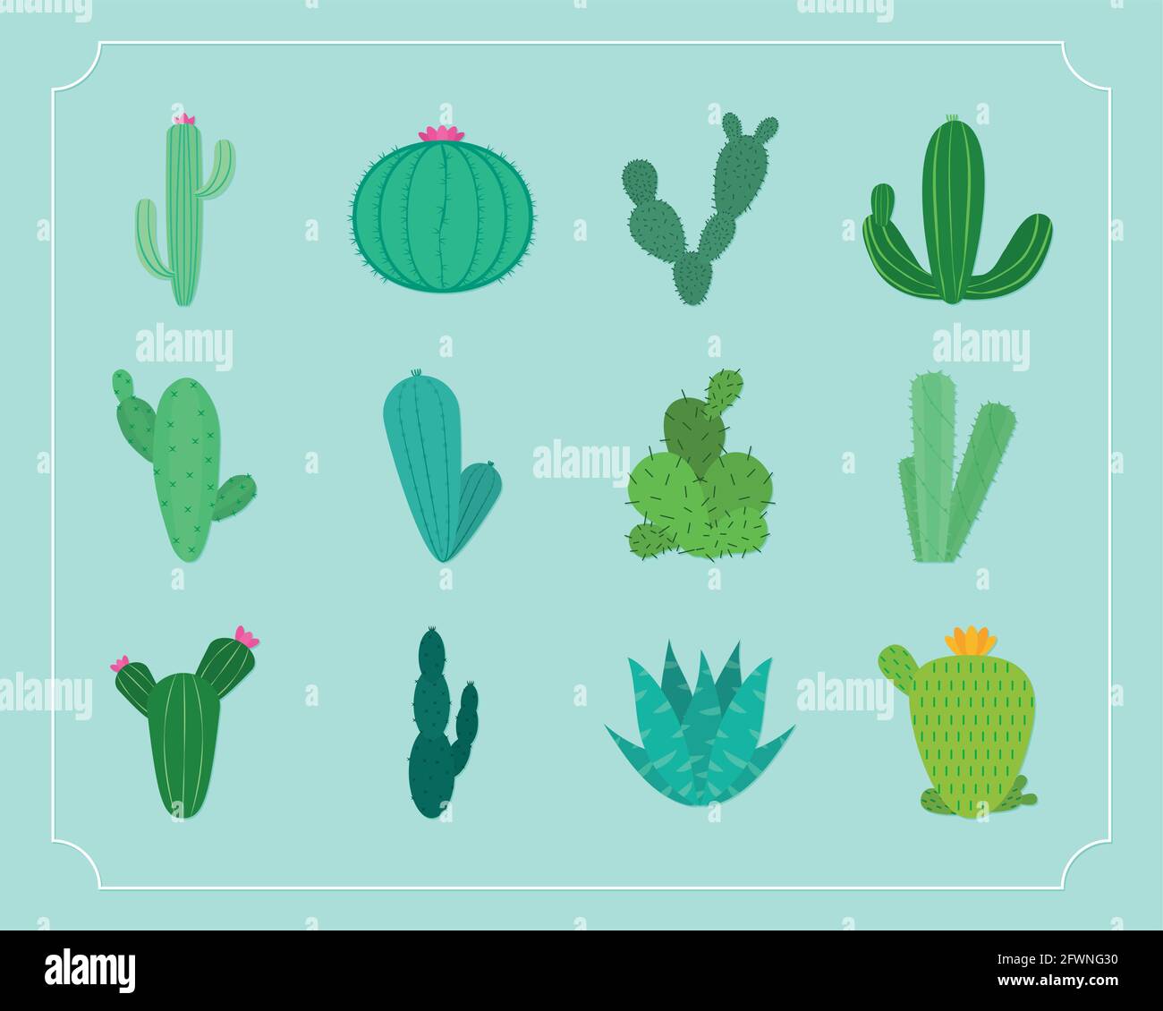 Mexican cactus aloe wild Stock Vector Images - Alamy