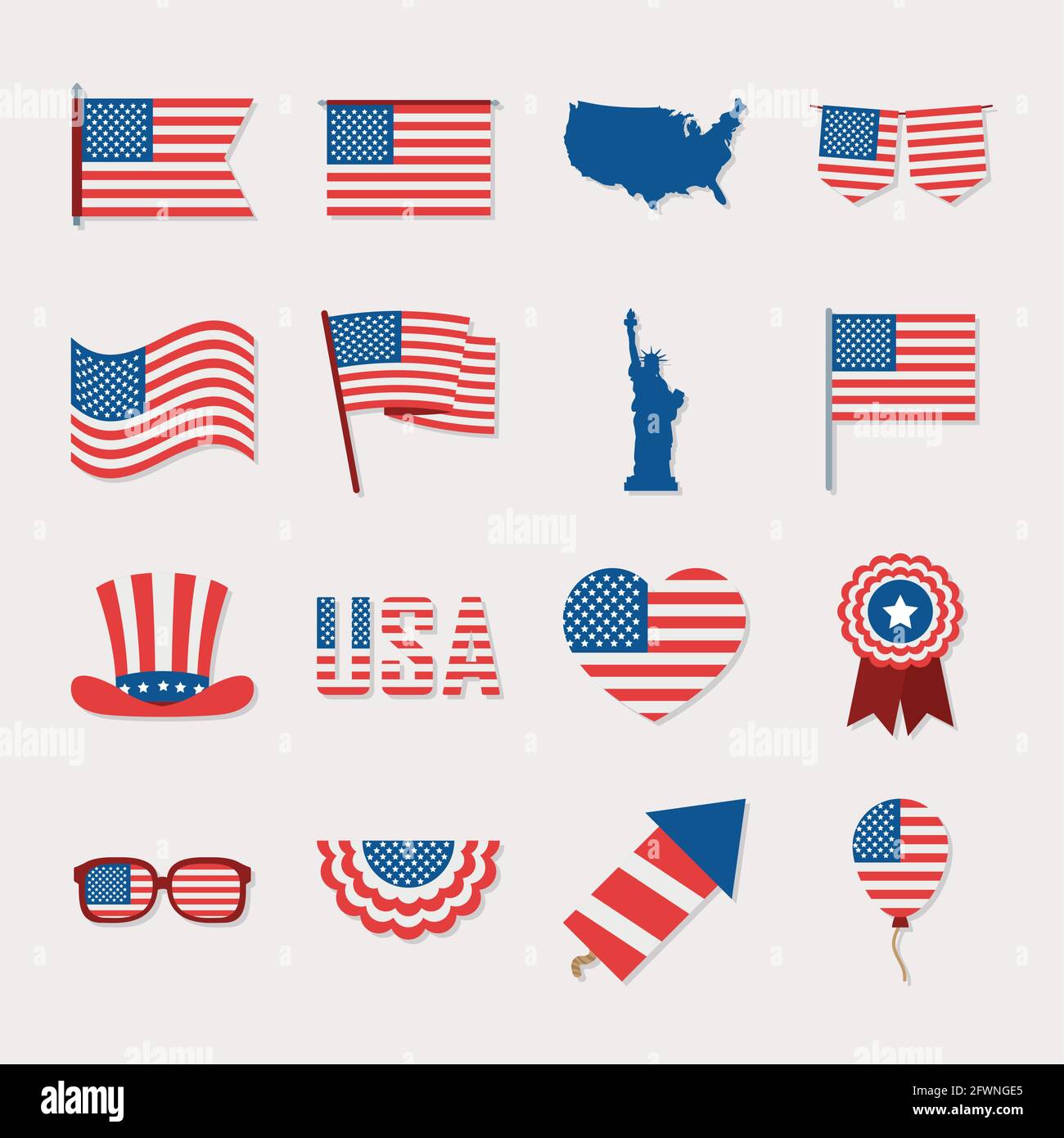 usa independence day icon set Stock Vector Image & Art - Alamy