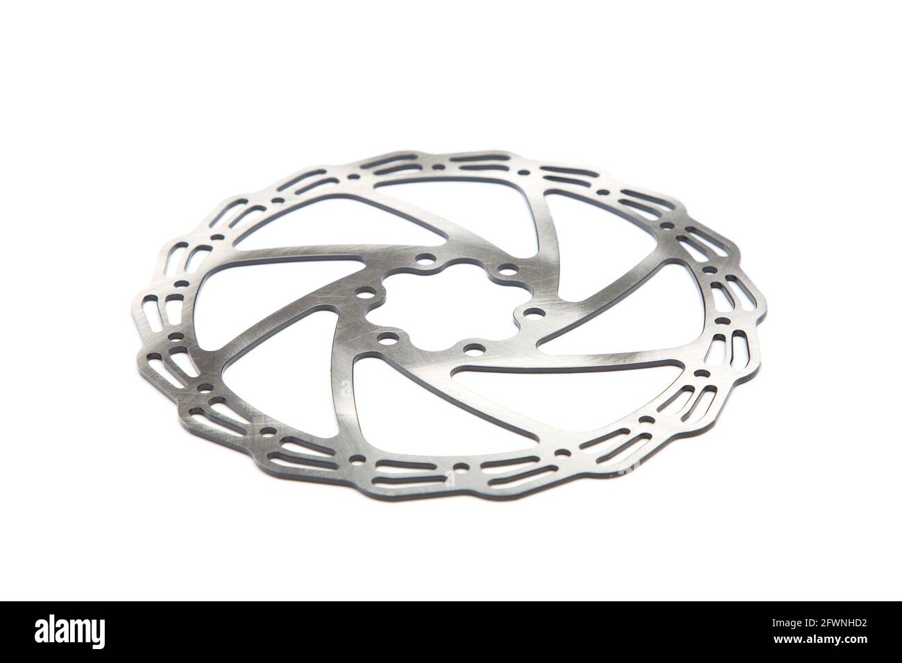 Large bicycle steel brakes disk isolated on white background Stock ...
