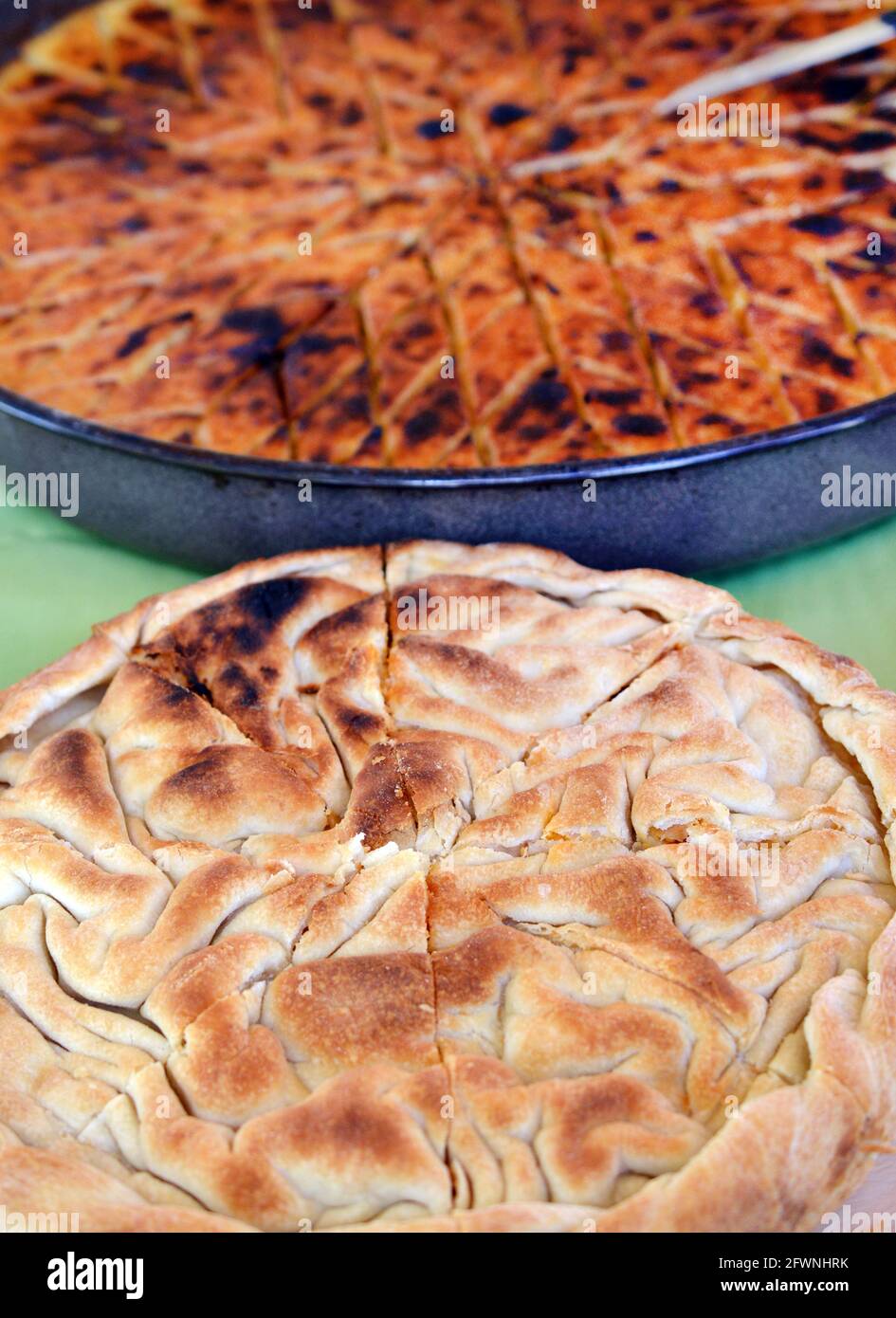 traditional homemade pie and pastry called gomleze in macedonia image ...