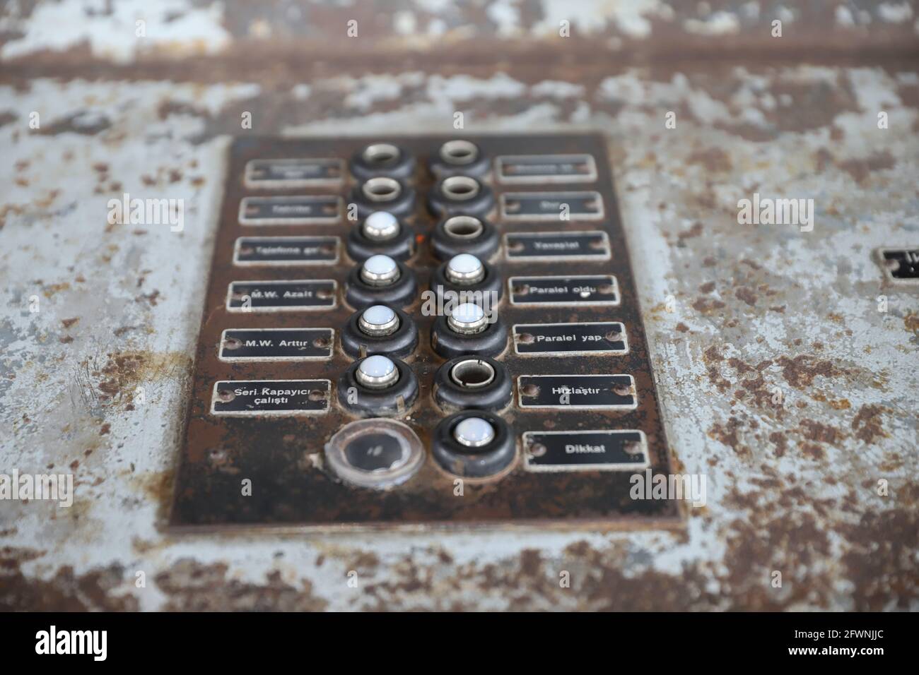 Control Panel of an old Power Plant Stock Photo - Alamy