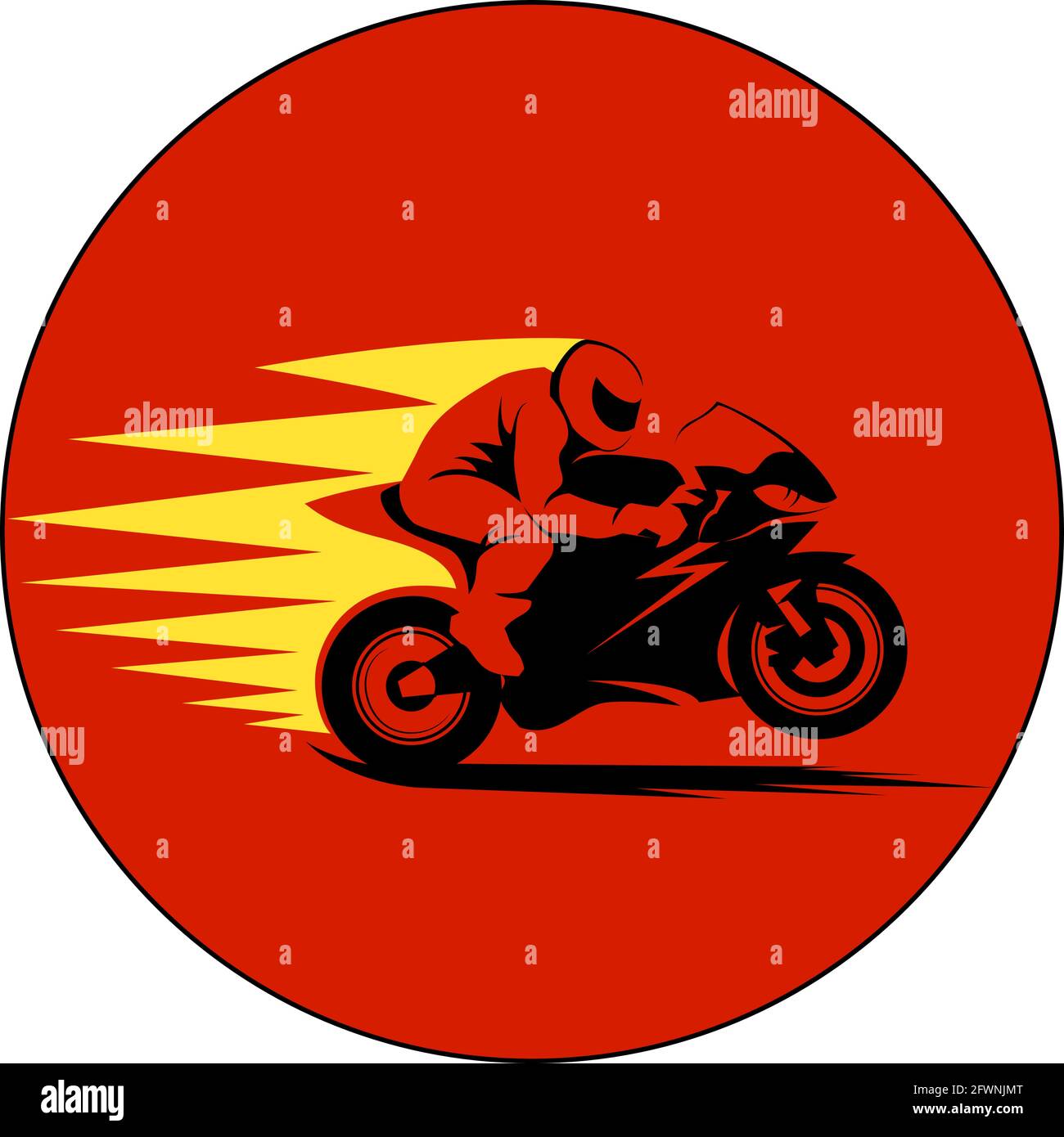 Vector illustration of motorcycle racer on sportbike Stock Vector Image ...