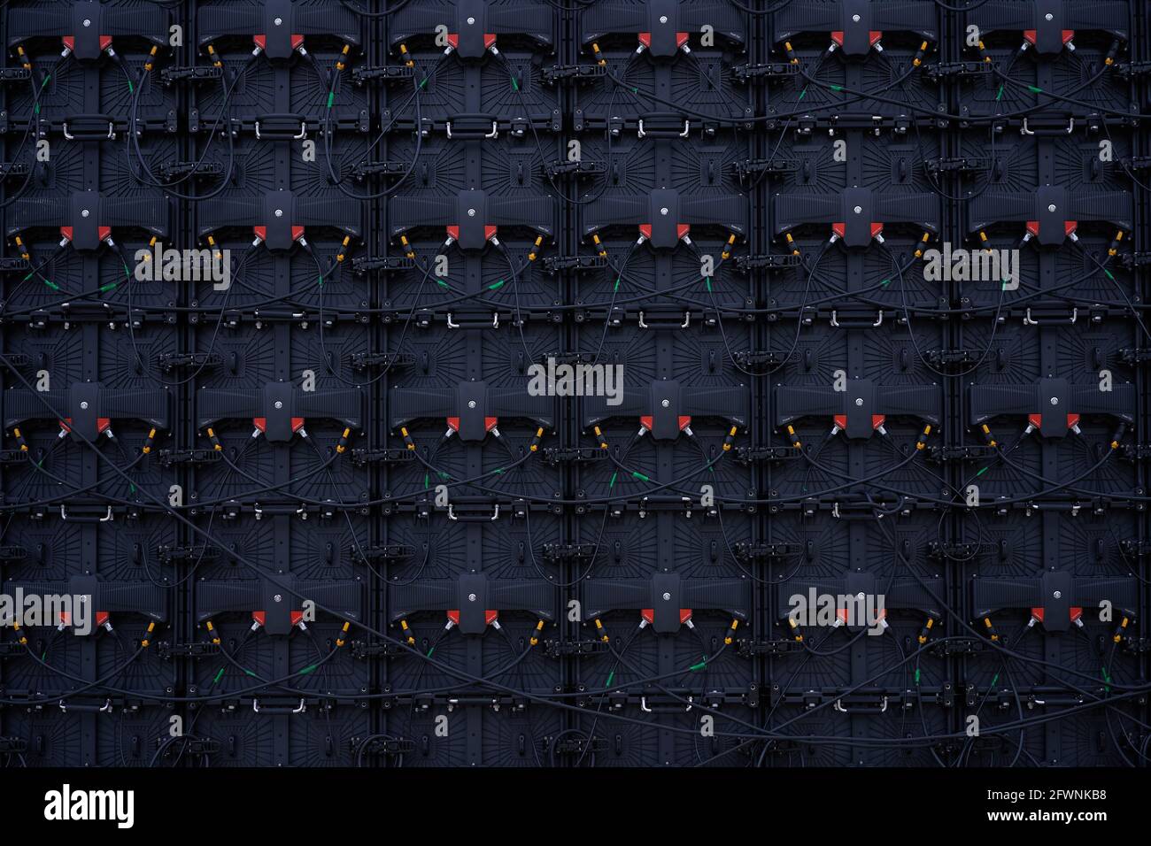 Big Screen Monitor Display group LED Panels backside rear view with ...