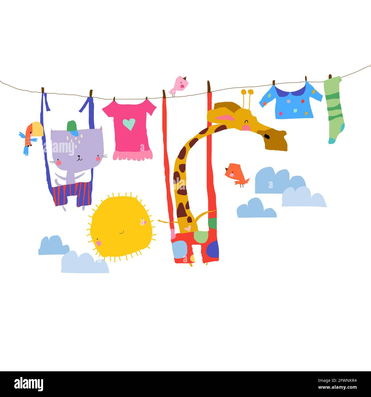 Animals in clothes vector Cut Out Stock Images & Pictures - Alamy