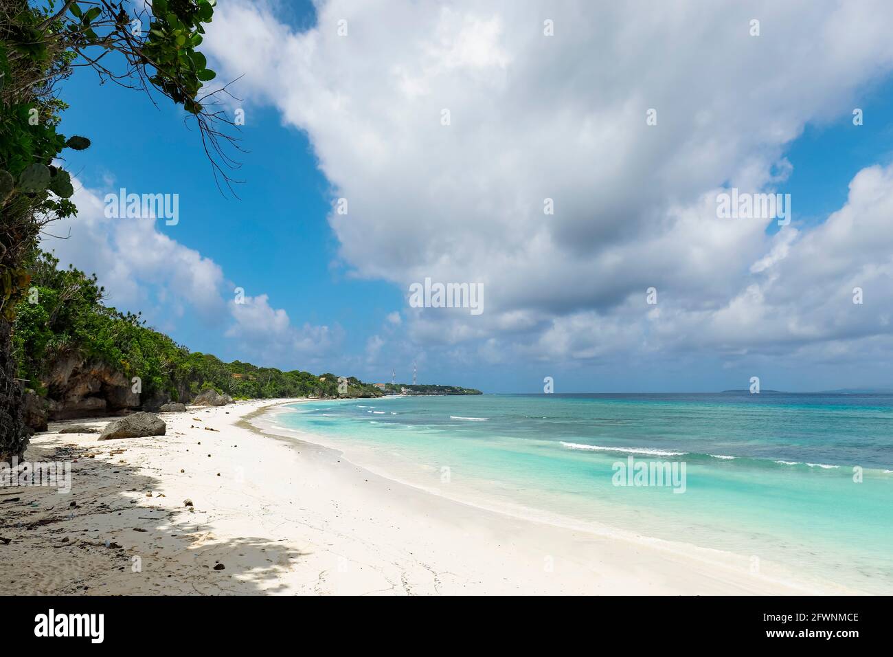 Fine white sand on Bira Beach at this resort town in the far South ...