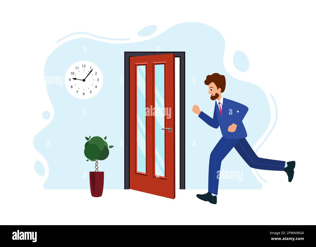 Late for work door Cut Out Stock Images & Pictures - Alamy