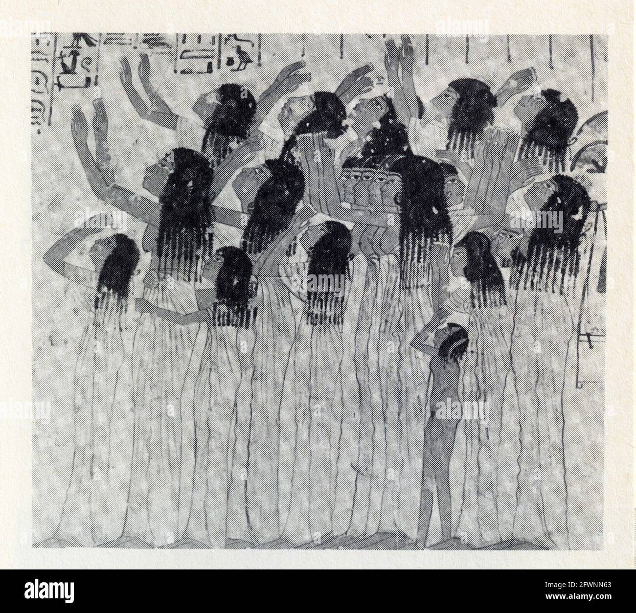 Detail from the wall-painting in the tomb of Rahmose showing women ...