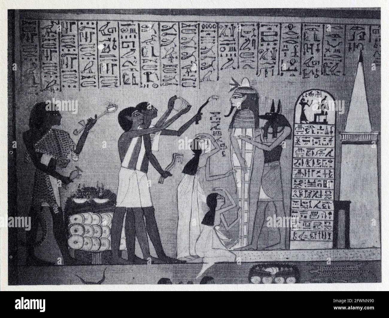 The ceremony of the Opening of the Mouth being performed on the mummy ...