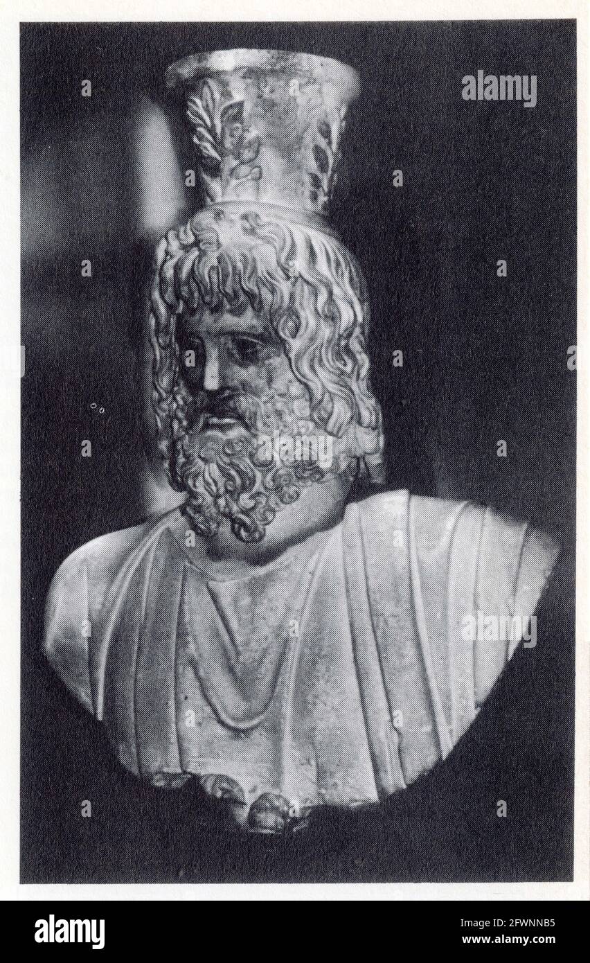 Bust of Serapis with traces of gilding from the Serapeum at Alexandria ...