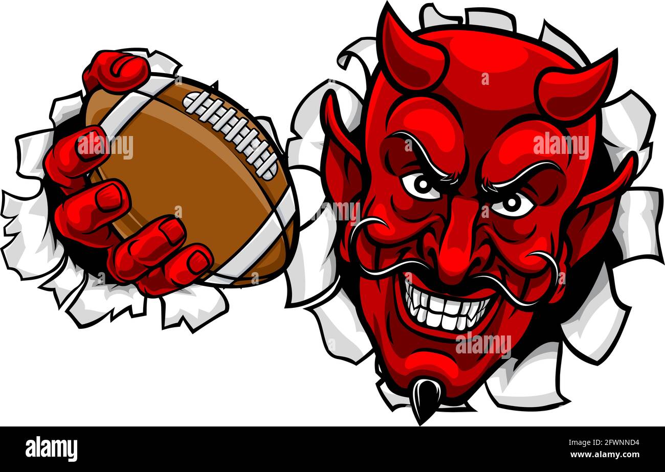 Devil American Football Sports Mascot Cartoon Stock Vector Image & Art ...