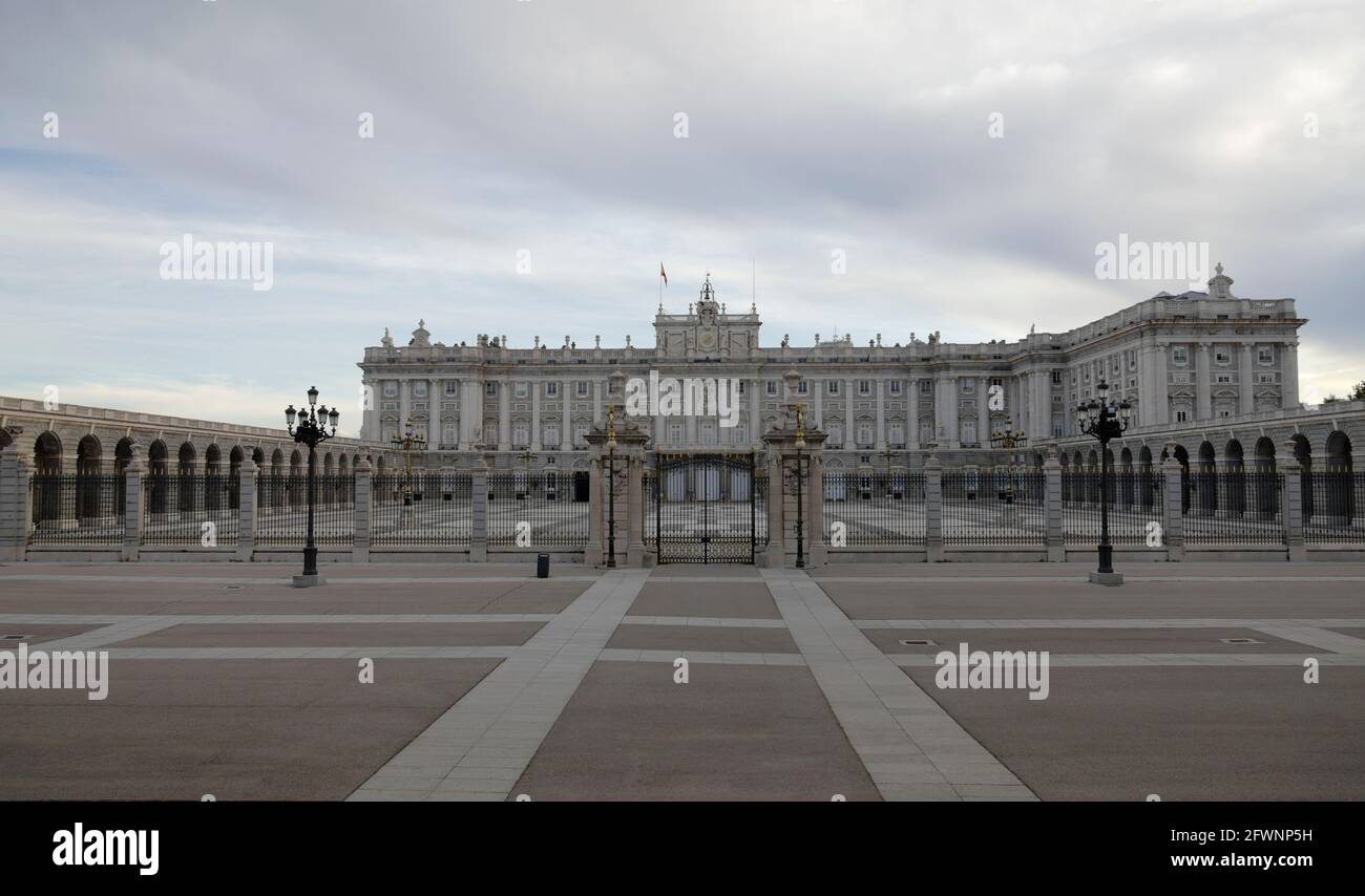 Royal Palace (Palacio Real) of Madrid, Spain, in the morning Stock ...