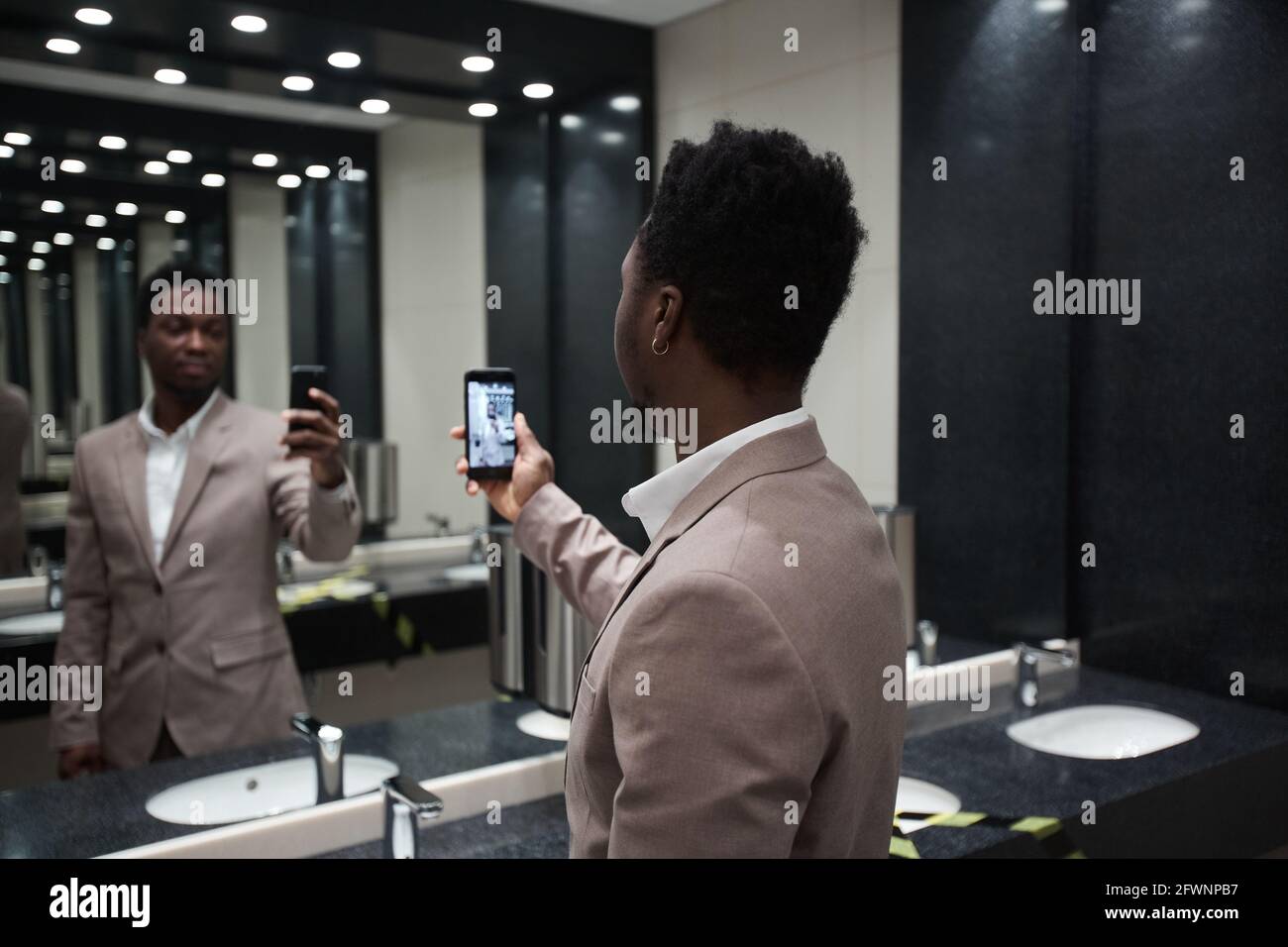 Black Man Selfie Bathroom
