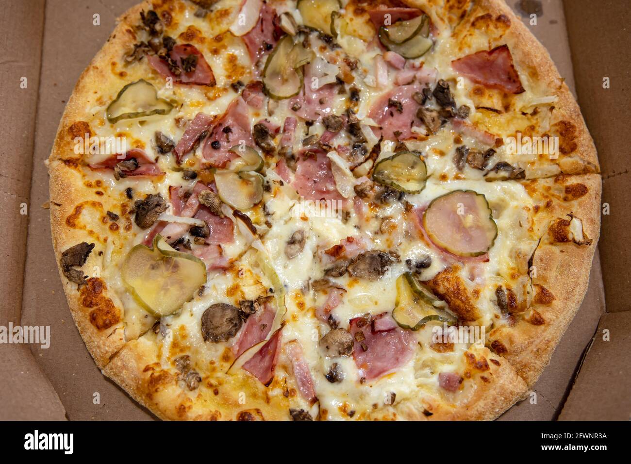 Meat pizza top view hi-res stock photography and images - Alamy