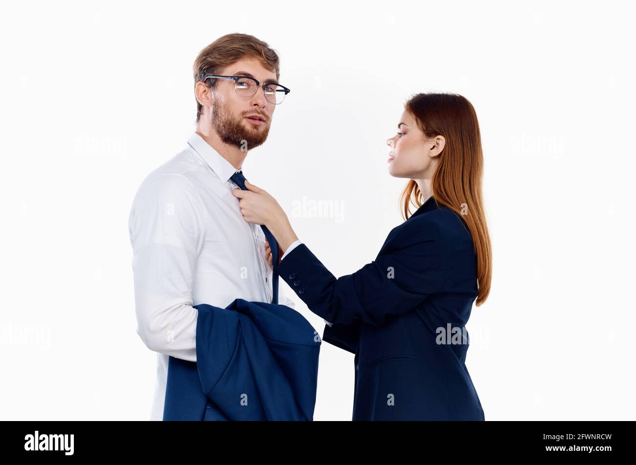 young couple in suits work colleagues finance office manager Stock ...
