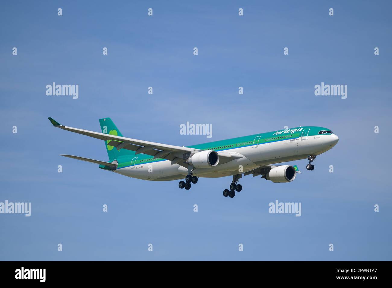 Munich, Germany - 09. May 2021 : Aer Lingus Airbus A330-302 with the ...